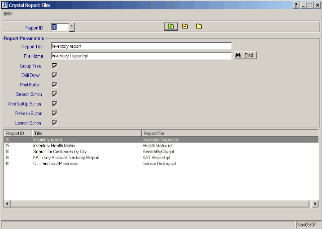 Crystal Report Files